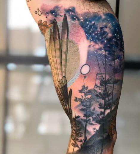 68 Awesome Night Sky Tattoos You Haven't Seen Before - Tattoo Twist